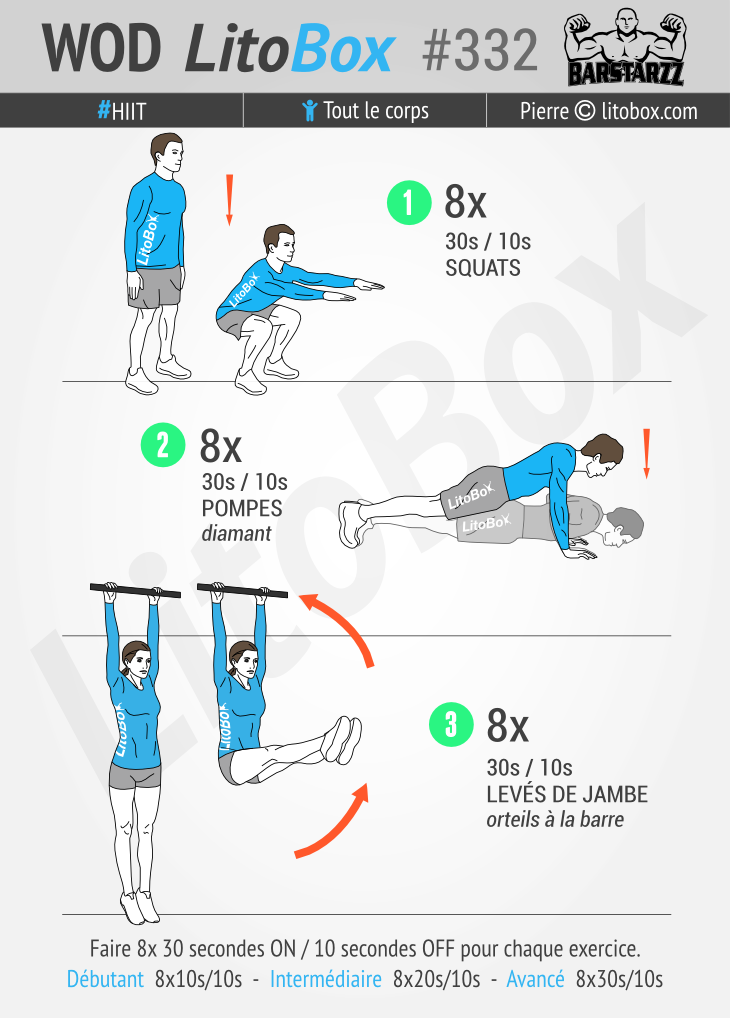 Entraînement intensif de 16 minutes au poids du corps #332