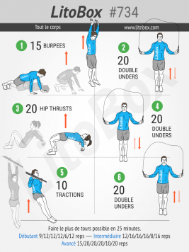 Un entraînement corde à sauter intense en circuit training #734