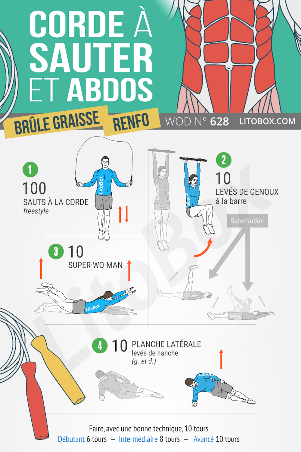 Programme corde à sauter et abdos en moins de 30 minutes #629