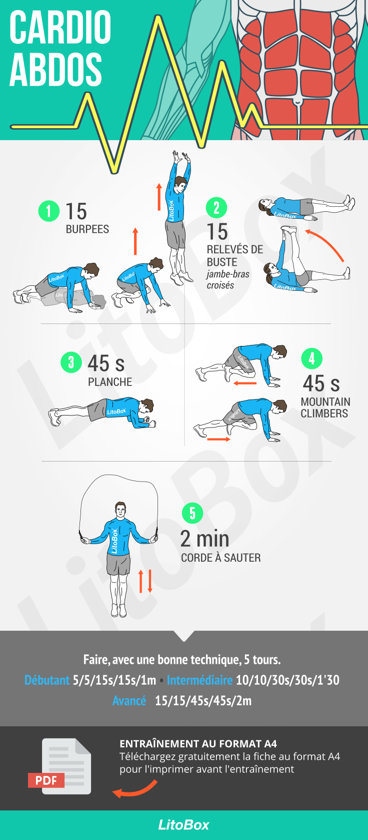 Entraînement abdos et cardio en moins de 30 minutes #489