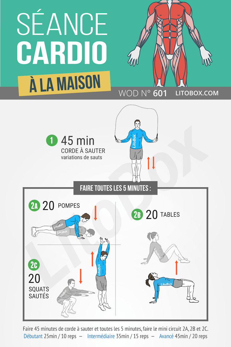 Séance de cardio en intérieur à la maison #601