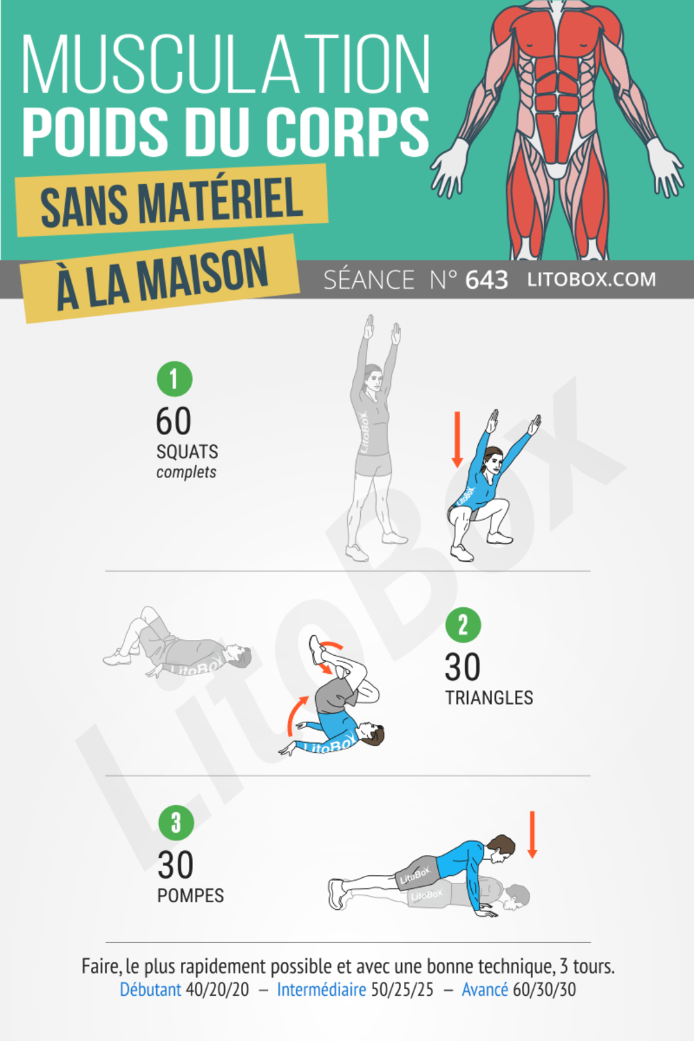 Séance de sport au poids du corps courte et efficace #643